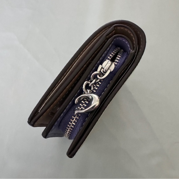 Coach | Bags | Nwt Coach Snap Wallet In Signature Canvas With Blueberry ...